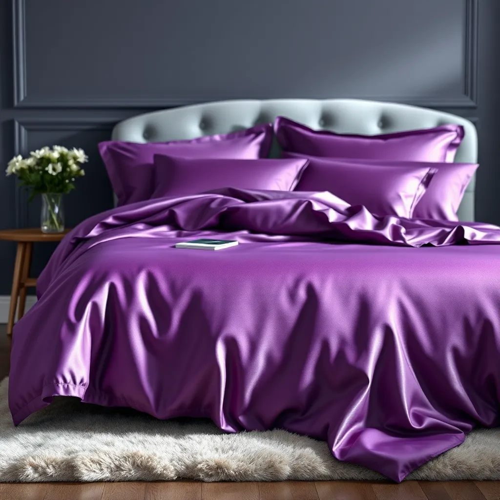 Discover the Elegance of Purple Satin Comforter Sets